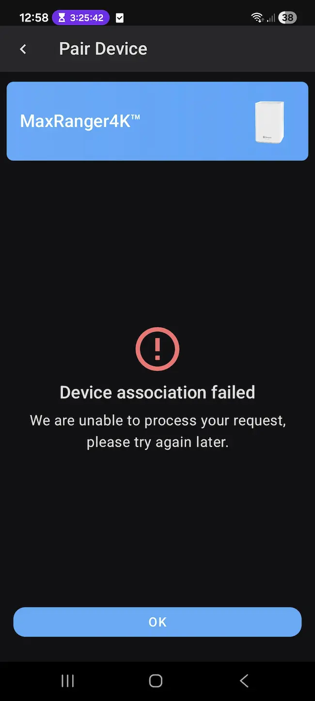 Error: Device Association Failed – Swann